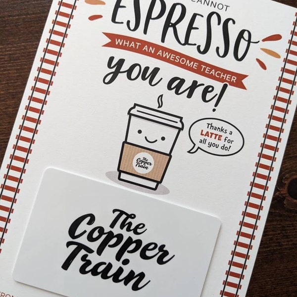 PRINTABLE Teacher Coffee Gift Card Holder Thanks a Latte Last Day of ...