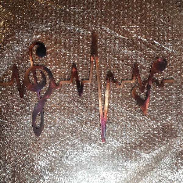 EKG Line Music Notes Treble Clef Heartbeat Sinus Rhythm Indoor Outdoor ...