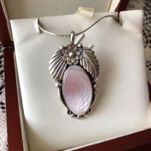 Vintage Shell Necklace Pastel Color Spiral Seashells Sterling Silver ...