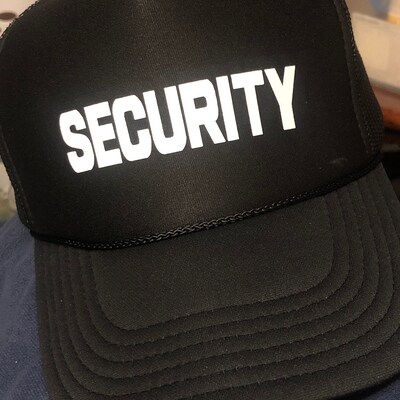 SECURITY Unisex Adjustable Black Hat Cap Security Guard Event Staff ...