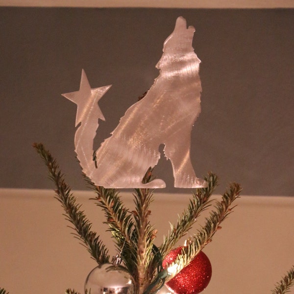 Wolf Christmas Tree Topper, Holiday Decoration, Wreath Decoration ...
