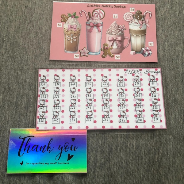 KITTY hello Kitty ENVELOPE Savings Challenge Laminated Savings ...