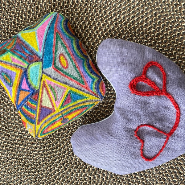 Hand-painted Linen Applique Patch: Colorful Abstract Art - Etsy