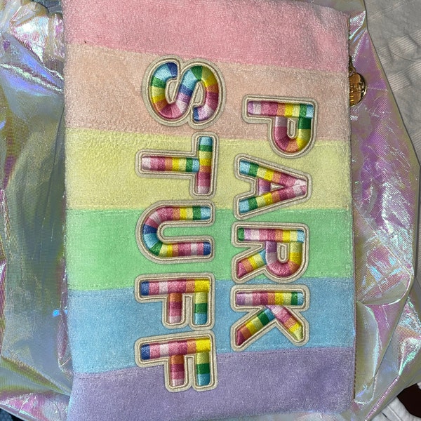 Rainbow Chenille Letters Self-adhesive Colorful Patch Letter Sticker ...