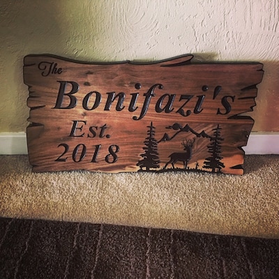 Custom Wood Sign Family Name Sign Rustic Home Decor Welcome - Etsy