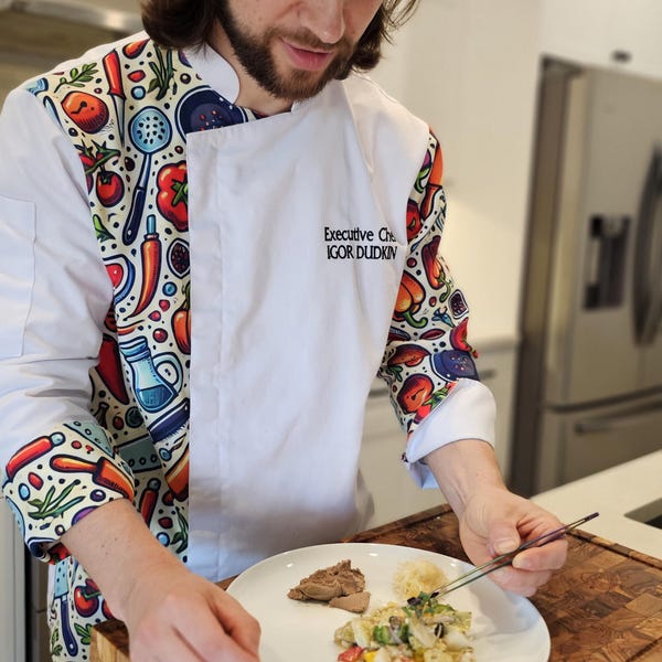 Patterned Personalized Chef Coat Chef Jacket for Man and Women ...