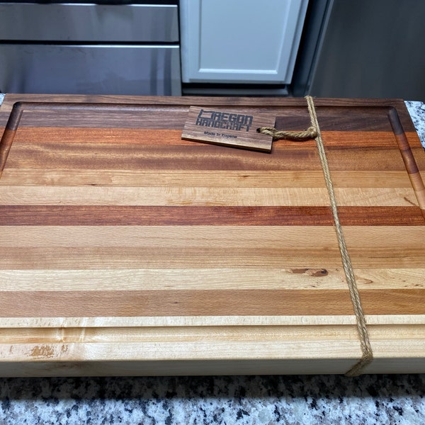 End Grain Mixed Hardwood Butcher Block | Cutting Board | Kitchen | Home ...