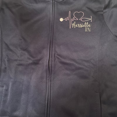 Personalized Nurse Jacket, Full Zip Jacket With Pockets, Custom Gift ...