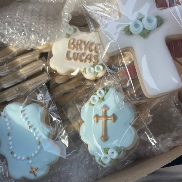 Baptism Sugar Cookies: Religious Cross Decorated Cookies - Etsy
