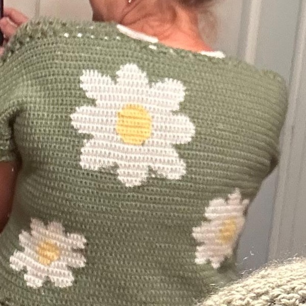 The Daisy Day Cardigan PDF DIGITAL DOWNLOAD Crochet Pattern, Cute Daisy ...