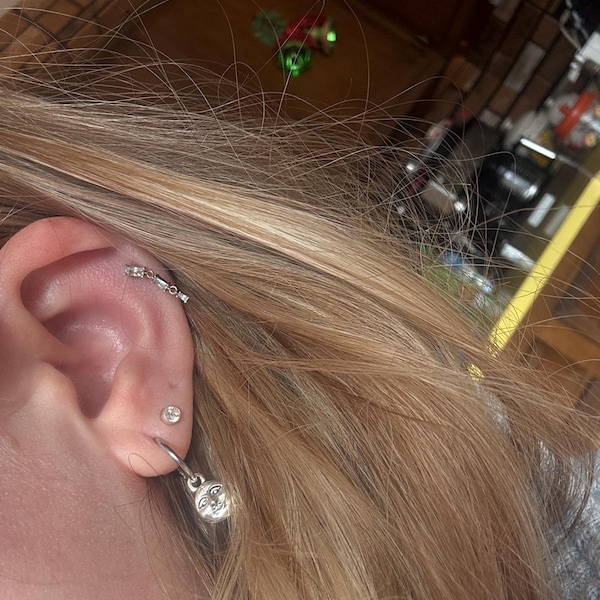 Set 4 Earring Set Jewelry Set Earring Bundle Blue Moon Hoops Crescent Moon Hoop Lock Earrings ...