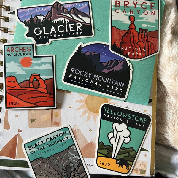 National Park Sticker Set: Waterproof Vinyl Decals - Etsy