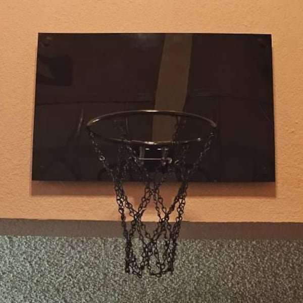 BLACK Mini Basketball Hoop W/black Rim & Black Chain Net | Customizing ...