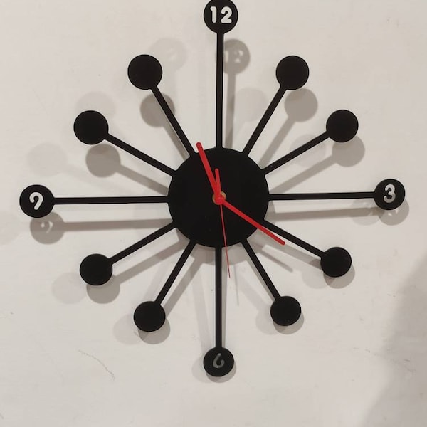 Atomic Ball Silhouette Wall Clock - Etsy