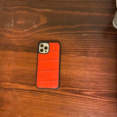 Red Python Leather iPhone 12 Pro Max Case Red Python Skin Exotic Leather iPhone 13 Case Python ...