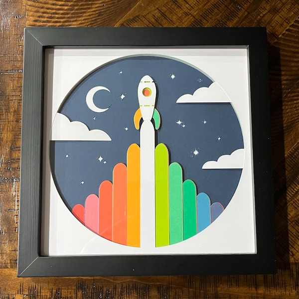 3d Space Rockets Shadow Box, Files for Cricut, for Silhouette, Laser ...
