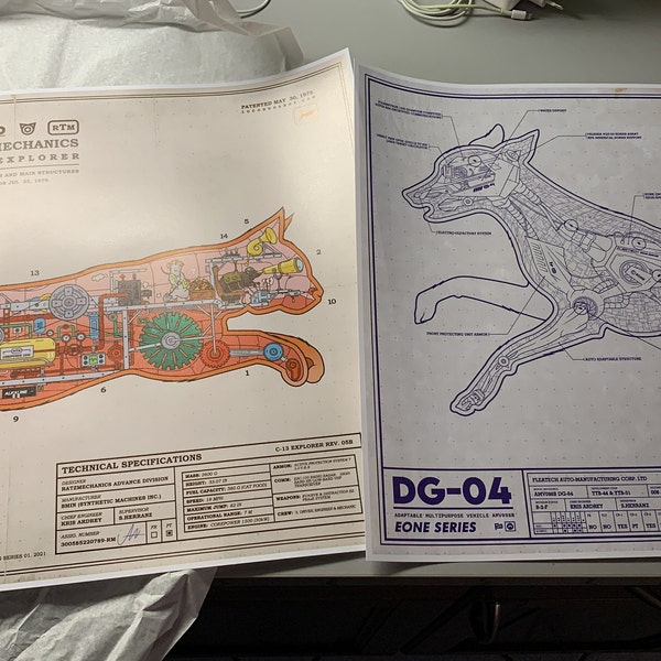 Cat Robot Prototype, Patent Poster, Cat Anatomy Poster, Blueprint, Cat ...