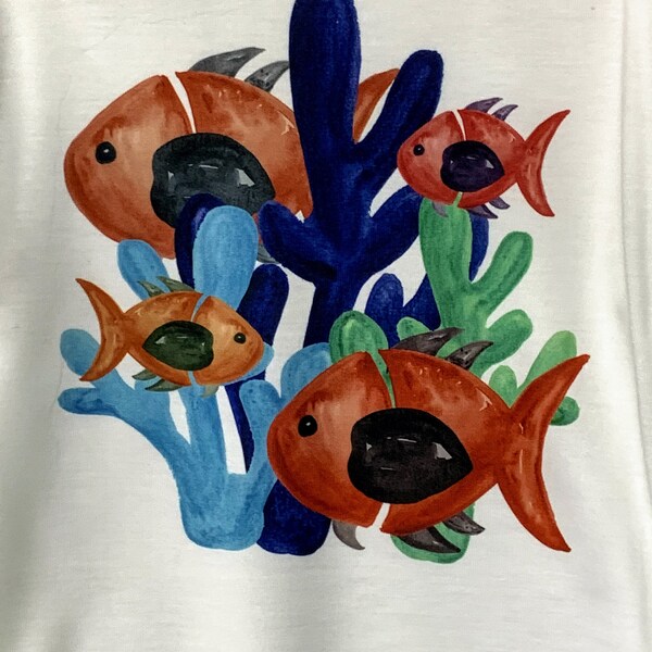Fish and Coral Scene 1 Watercolor Design PNG Artwork Digital File - for ...