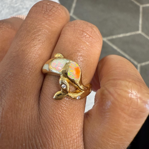 Gold Manta Ray Ring 925 Sterling Silver With 18k Gold Overlay, Twin ...