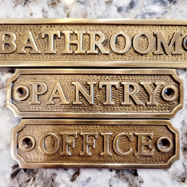 Office Door Sign Made From Solid Brass With a Choice of Finish. Brass ...