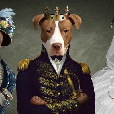 Multiple Pet Portrait, Custom Multi Pet Canvas, Custom 3 Pets Portrait ...