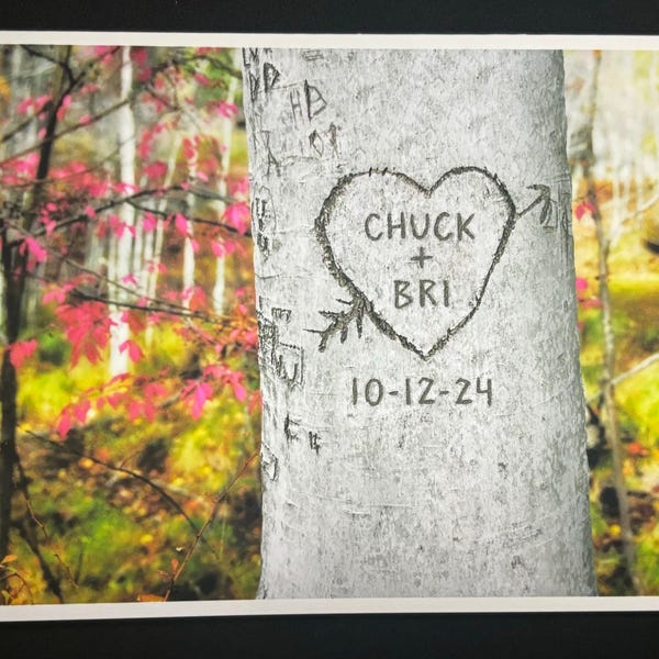Personalized Carved Tree Art Print, Gift for Couple, Boyfriend Gift ...