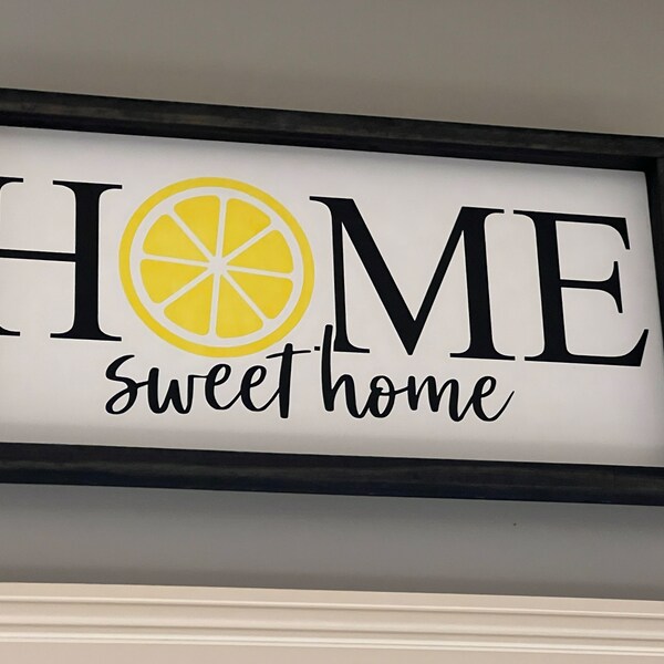 Home Sweet Home Lemon Sign, Farmhouse Lemon Wood Sign, Lemon Decor ...