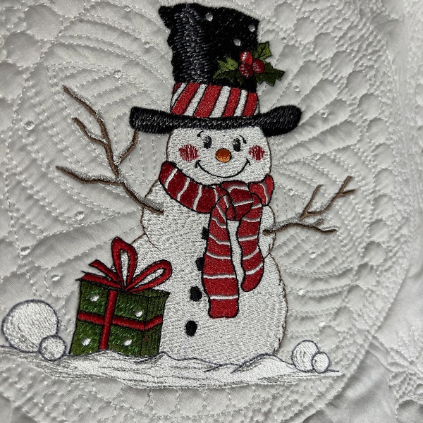 Snowman Embroidery Design, Christmas Embroidery File, 4 Sizes, Instant ...