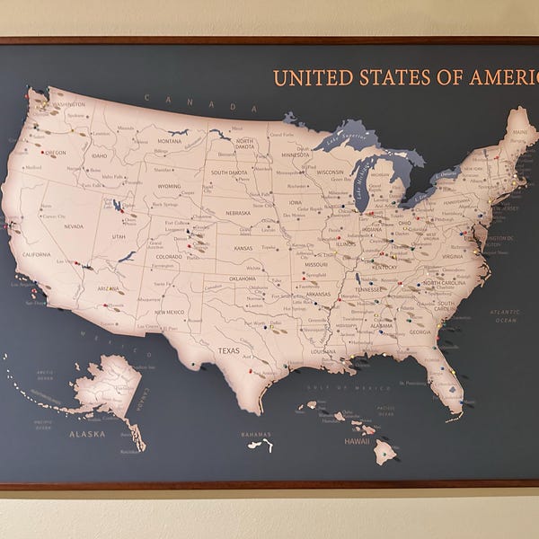 Canada Push Pin Map, Large Wall Art Map, Canada Travel Map, Custom Gift ...