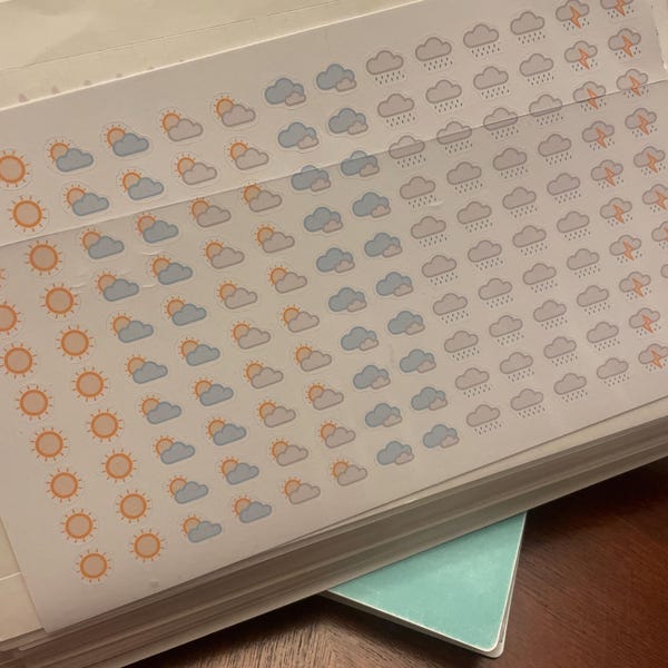 Weather Stickers | 140 Weather Planner Stickers | Planner Stickers ...