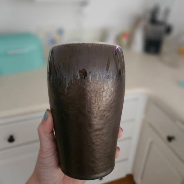 Single Beer Glass, Bronze Pottery Beer Stein, 16 Oz Pint, Handmade ...