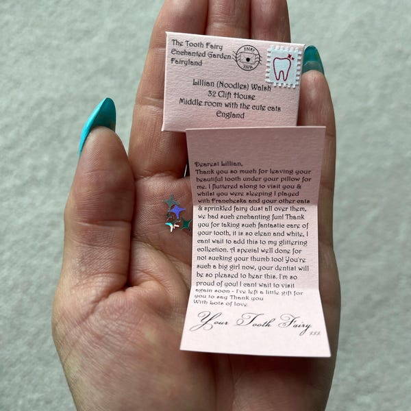 Letter From the Tooth Fairy Letter - Pink - Personalised Tooth Fairy ...