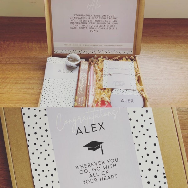 Personalised Graduation Gift Box, Letter Box Gifts, Graduation Present ...