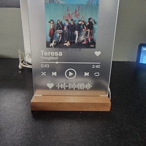 Personalised Song Plaque With LED Wood Base Customized Acrylic Plaque ...