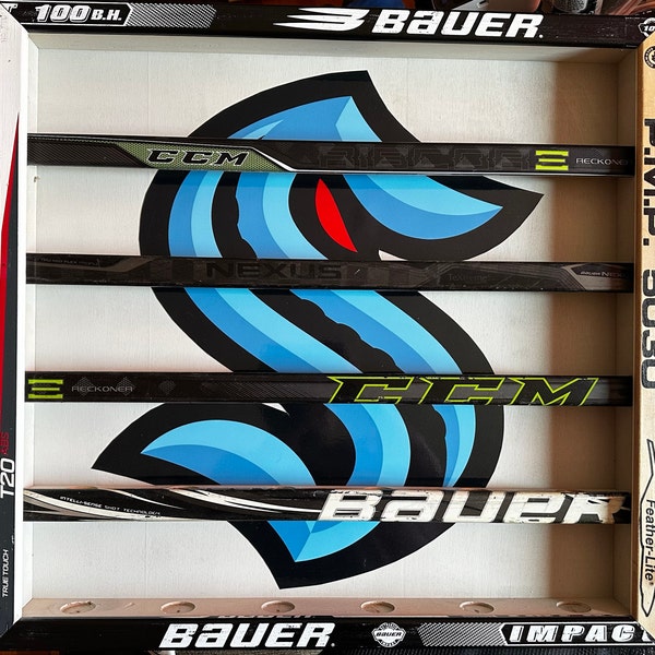 Hockey Puck Display-30 Pucks (made With Hockey Sticks, Hockey Room ...