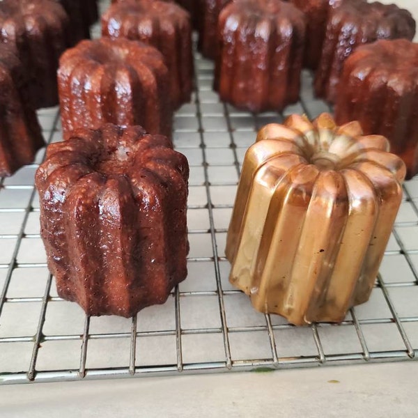 12 Twelve Copper Caneles Large NKC 5.5 Cm 2 1/8" Canelés Made in France ...