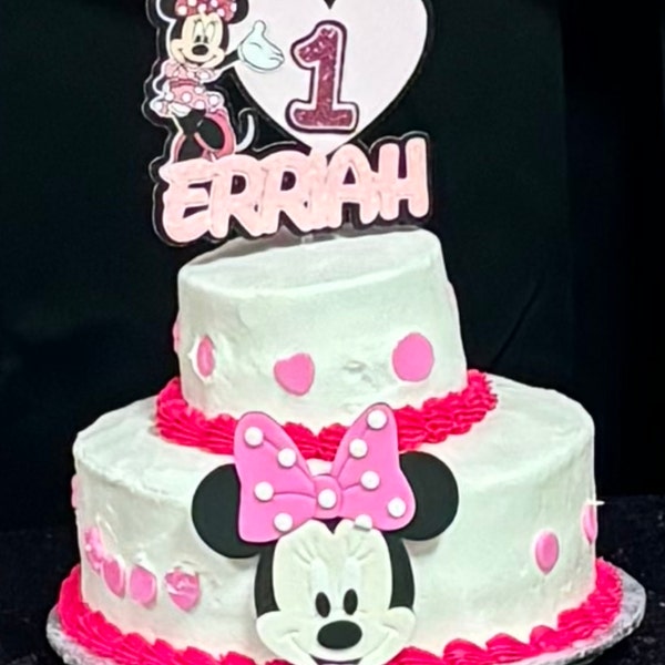 Personalize Minnie Mouse Name Cake Topper, Minnie Mouse Club House Name ...