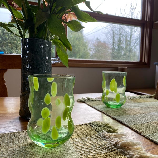 Handblown Drinking Glass Ripple Design | Spotty Body Collection, Tall ...