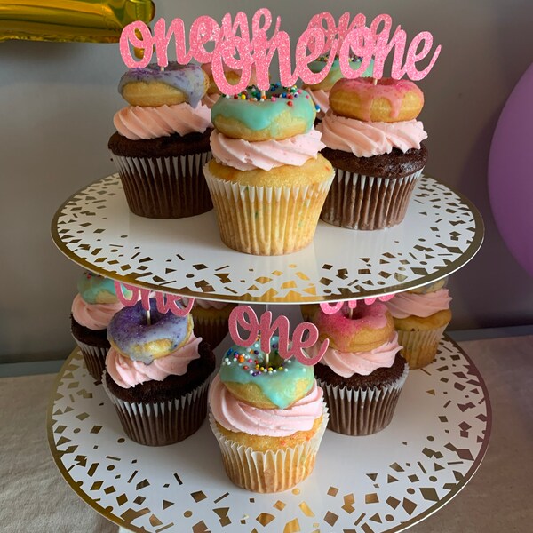 One Cupcake Toppers, One Food Picks, 1 Cupcake Toppers, First Birthday ...