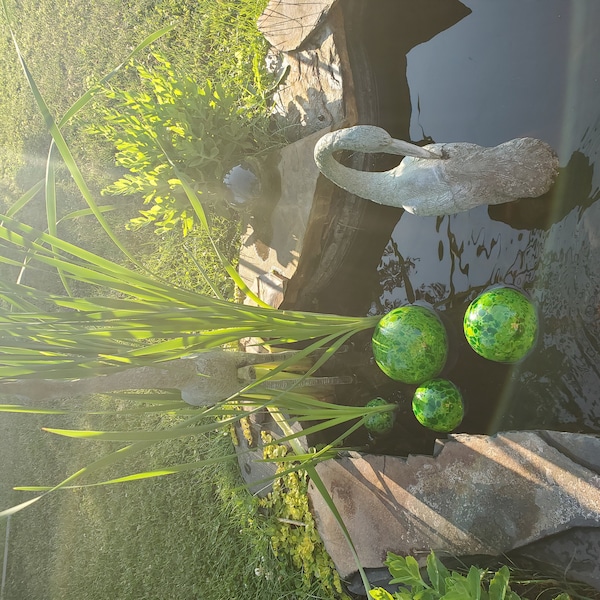 Pond Float, Garden Gazing Ball, Table Centerpiece. Forest Green. Blown ...