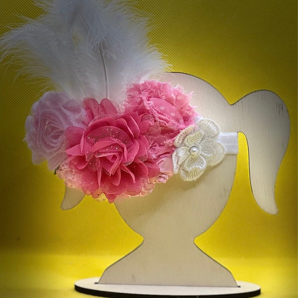 Wooden Head Stand. Child Silhouette With Pigtails. Hair Bow Displays ...