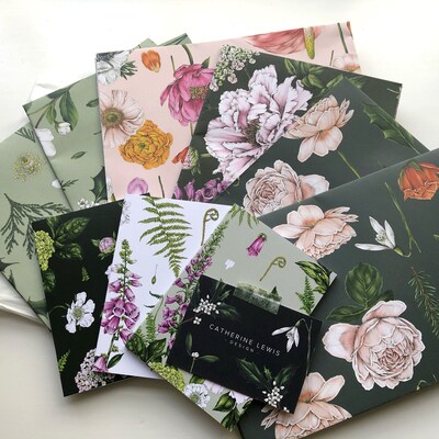 Botanical Wrapping Paper Recycled Gift Wrap Floral Brights Pink - Etsy