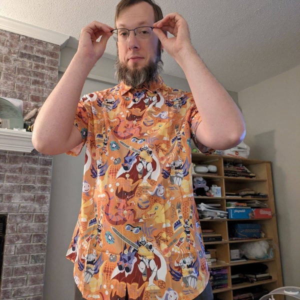 80s RETRO ARCADE Pattern Button up Shirt Sizes S-3X Video Games ...