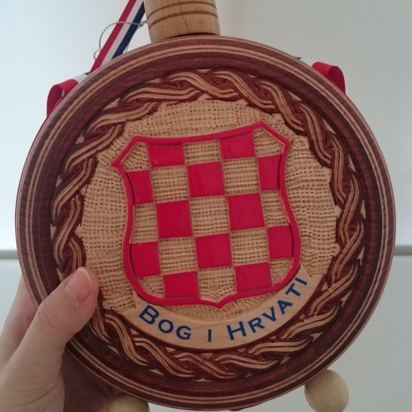 Croatian Cuturica, Size M, 250ml, Old Grb, Wooden Flask, Customized for ...