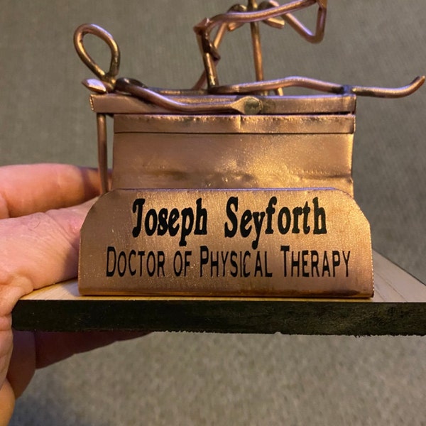 Copper Art Figurine of a Physical Therapist or Chiropractor/ Massage ...