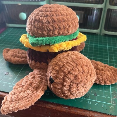 Burger Turtle Crochet Pattern PDF Download Beginner Friendly Amigurumi ...
