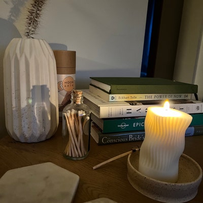 Wavy Candle Aesthetic Decor Luxury Candle Soy Wax Unscented Gift ...