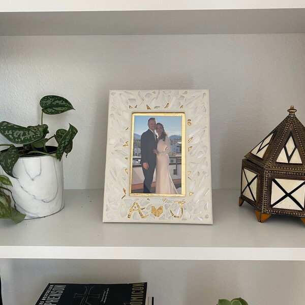 Jewish Picture Frame for Wedding Glass Shards, Personalized Jewish ...