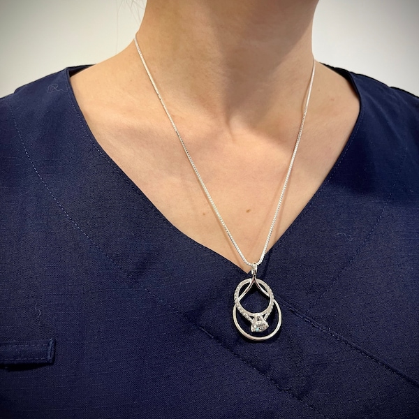 Ring Holder Necklace Silver: Handmade Engagement, Wedding Band Keeper ...