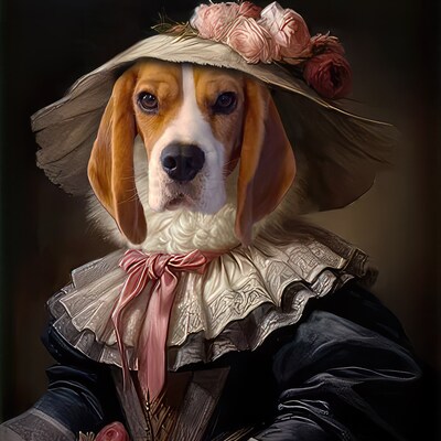 Custom Pet Portrait Painting Canvas, Renaissance Dog Portrait From ...